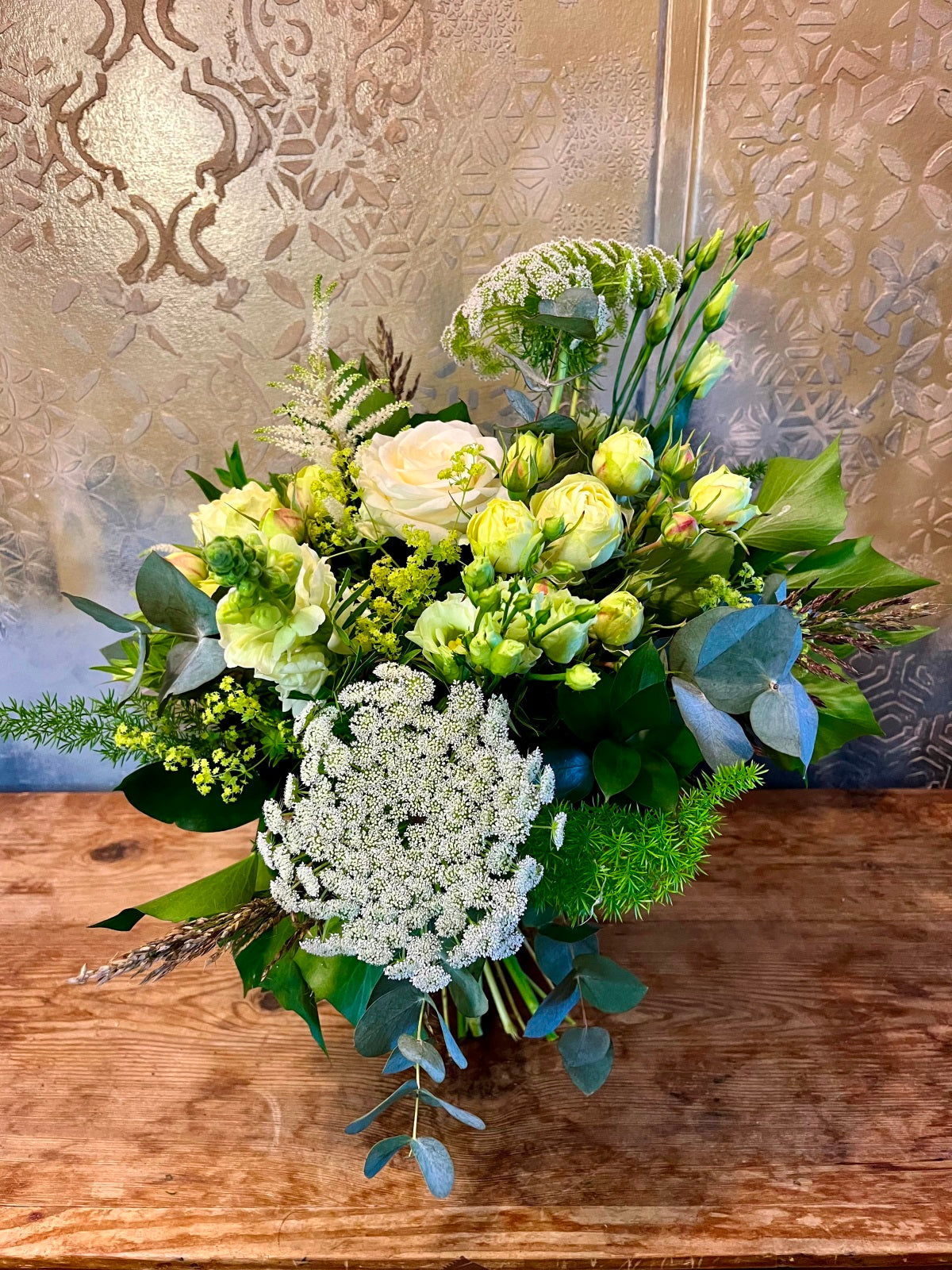 Wild Style Bouquet in Creams, Greens and Whites | Blooming Amazing